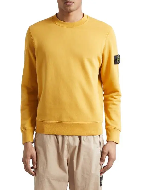 Stone Island Compass Patch Fleece Sweatshirt - Mustard