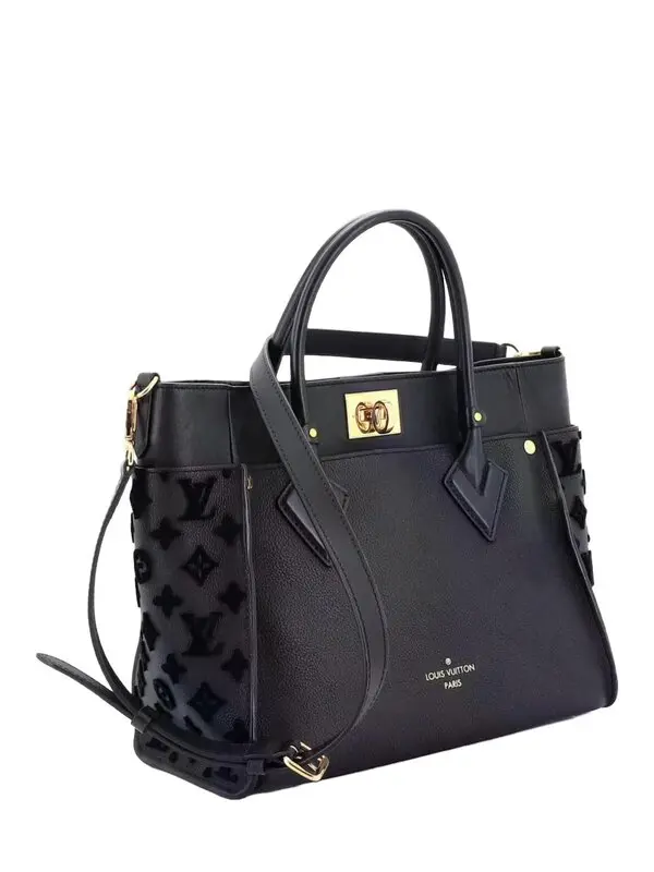 LOUIS VUITTON On My Side Monogram Tuffetage Leather Mm Tote Bag - Black