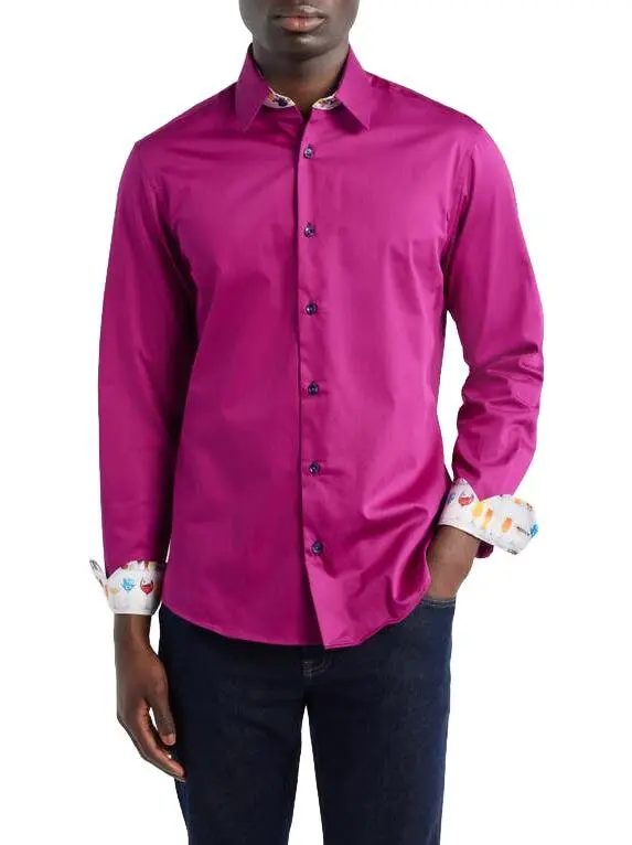 SIRAGUSA Sinai Collection Luxe Cotton Dress Shirt - Purple