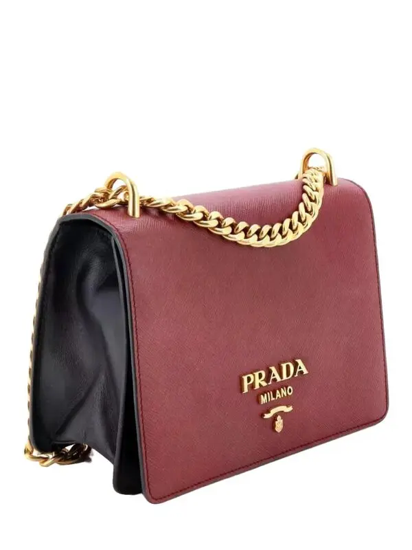 Prada Chain Flap Bag Saffiano Leather Small - Black