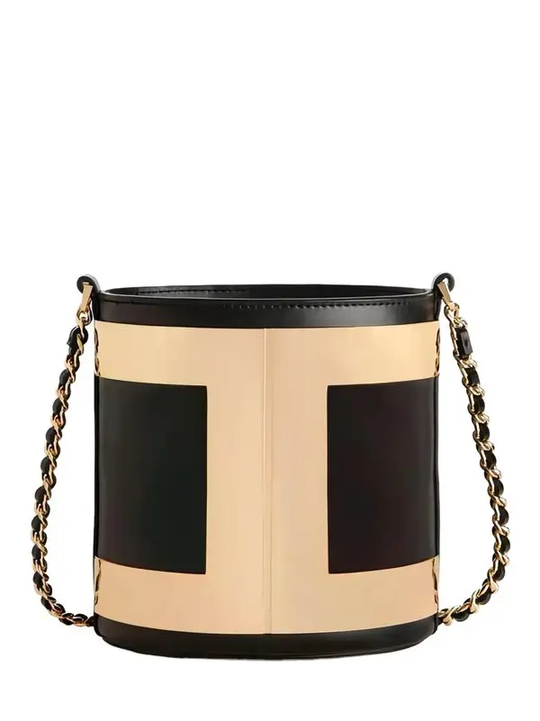 Elisabetta Franchi Logo Bucket Bag - Black