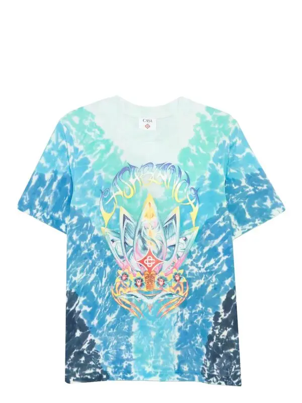 Casablanca Surf Lotus Tie-dye T-shirt - Blue
