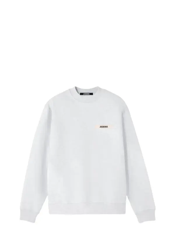 Jacquemus Crew-neck Logo-patch Sweatshirt - Grey