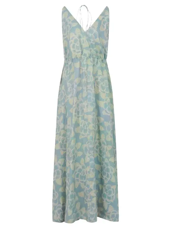 Marni Floral-pattern Maxi Dress - Blue