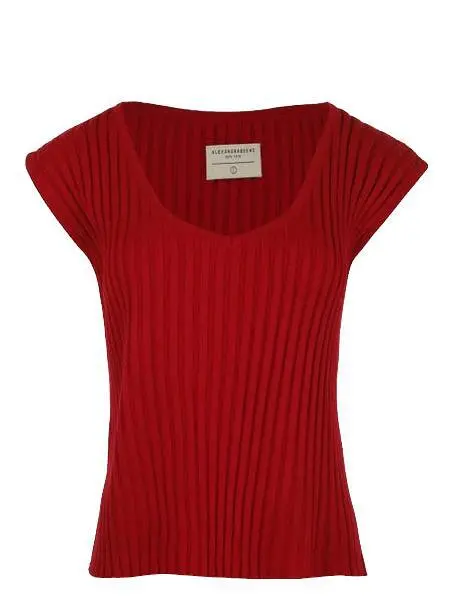 Alexandra Bueno Cherry Knit Top - Red