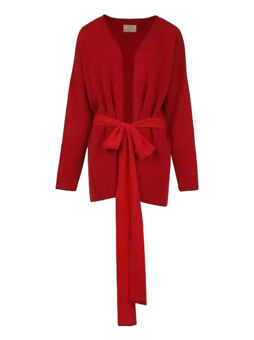 Alexandra Bueno Fluffy Knit Cardigan - Red