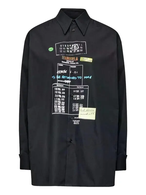 MAISON MARGIELA Graphic Print Long Sleeve Shirt - Black