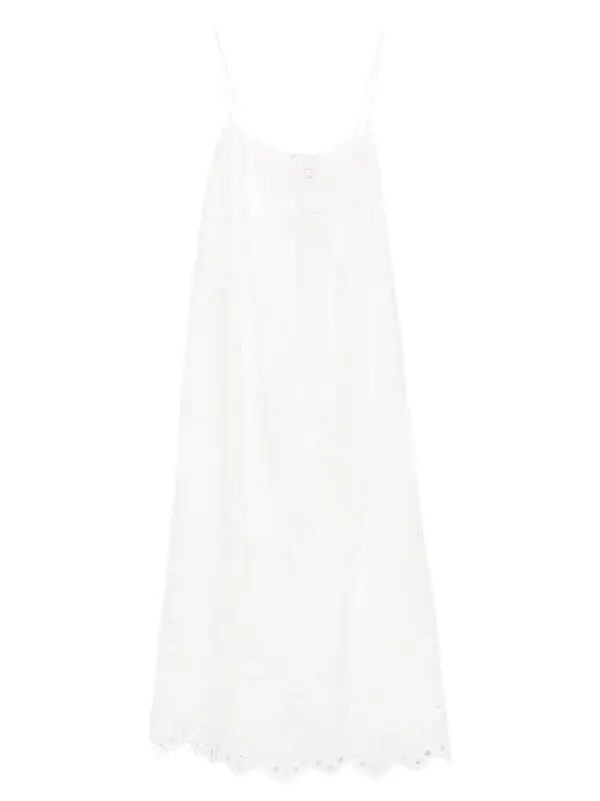 Matteau Broderie-anglaise Midi Dress - White