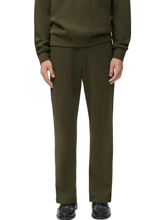 Mango Knit Drawstring Pants - Olive Green