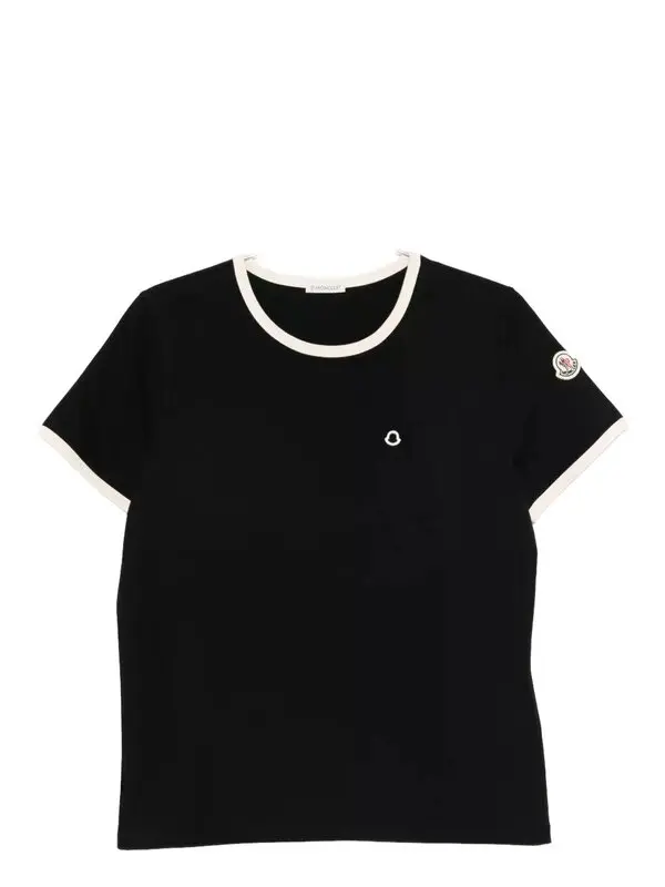 Moncler Logo Embroidery Pocket T-shirt - Black
