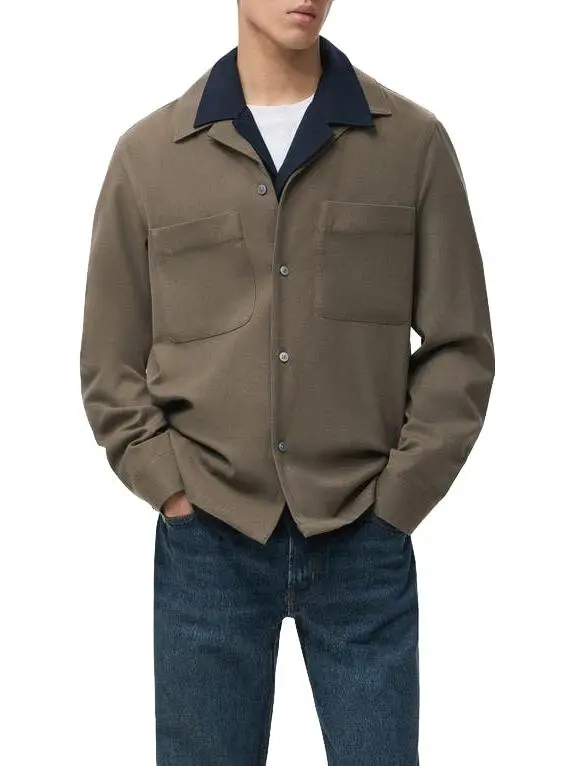 Mango Regular Fit Overshirt - Khaki