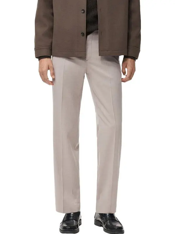 Mango Regular Fit Pleated Trousers - Beige