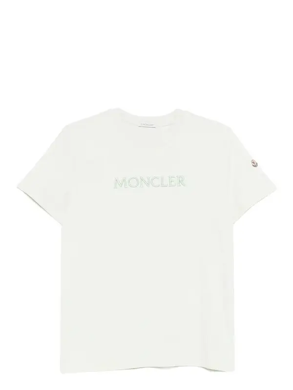 Moncler Logo-embroidered T-shirt - Neutrals