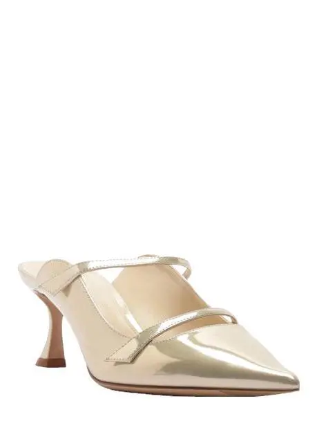 ALEXANDRE BIRMAN Tita Pointed Toe Mule Pumps - Gold