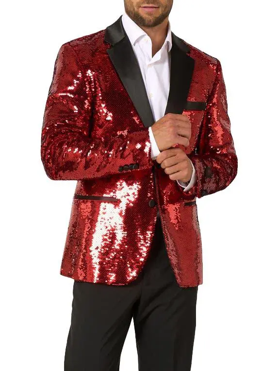 Opposuits Radiant Sequin Embellished Dinner Jacket - Red