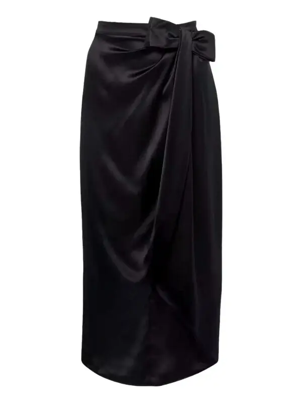 Valentino Garavani Bow Draped Midi Skirt - Black