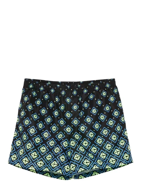 Casablanca Monogram-print Swim Short - Black
