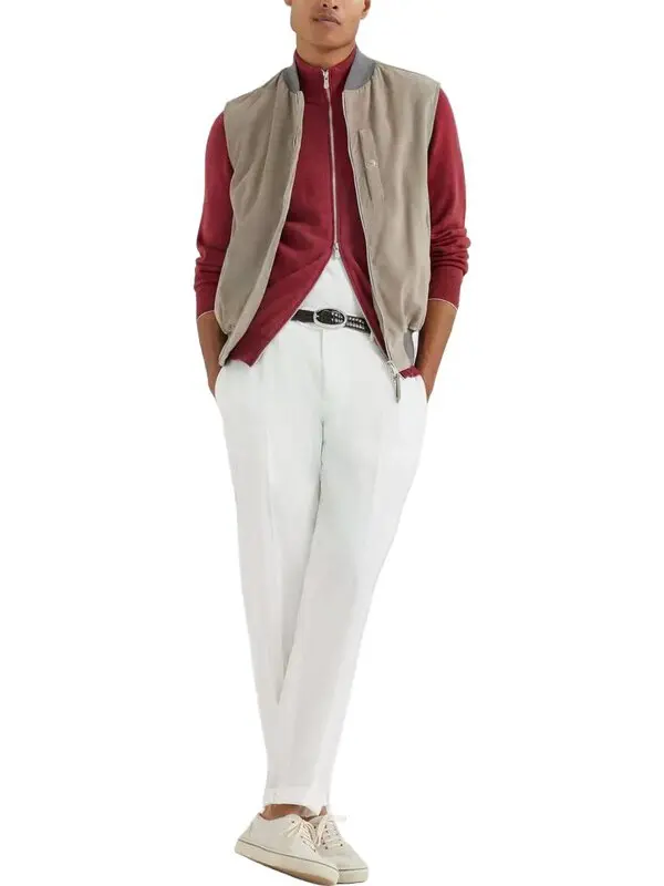 Brunello Cucinelli Cashmere Turtleneck Cardigan - Red