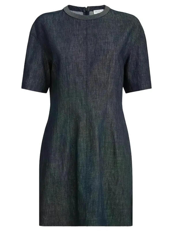 Brunello Cucinelli Denim-effect Mini Dress - Blue