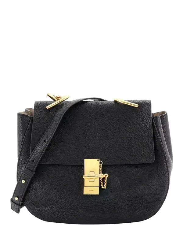 Chloé Drew Leather Medium Crossbody Bag - Black
