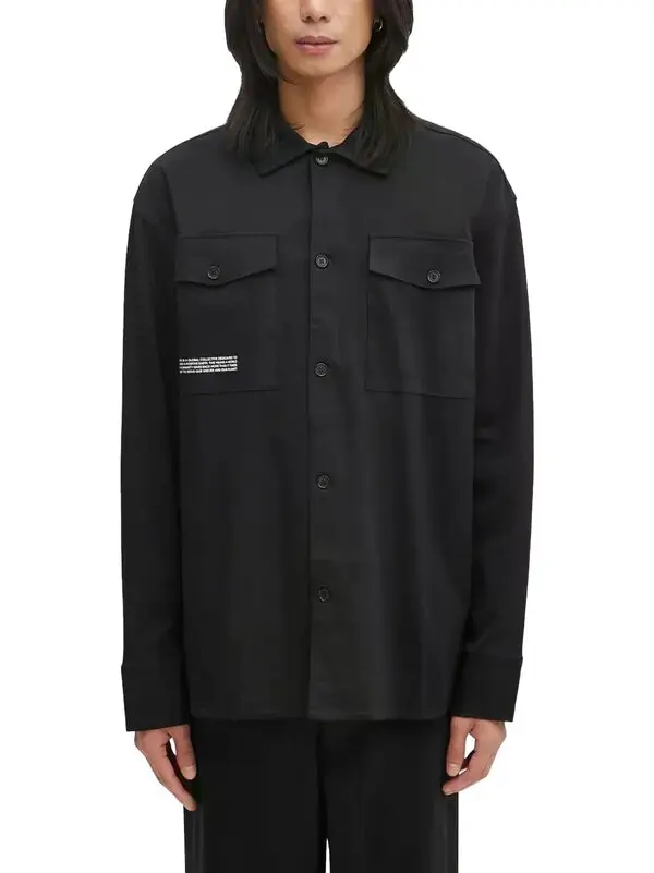 PANGAIA Chest-pocket Button-up Shirt - Black
