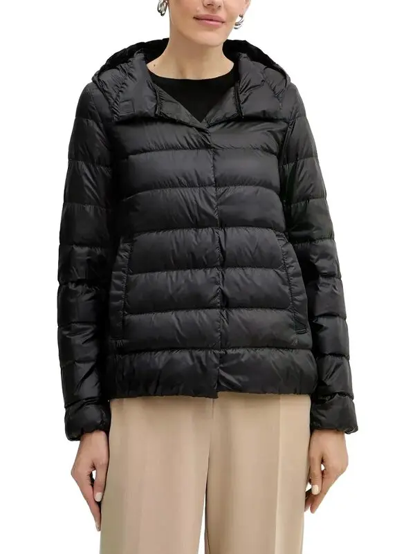 Liviana Conti Hooded Quilted Jacket - Black