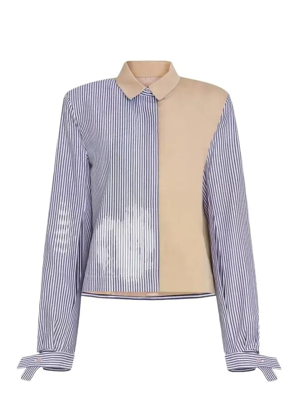 GLORIA COELHO X Isabella Fiorentino Striped Shirt - Neutrals