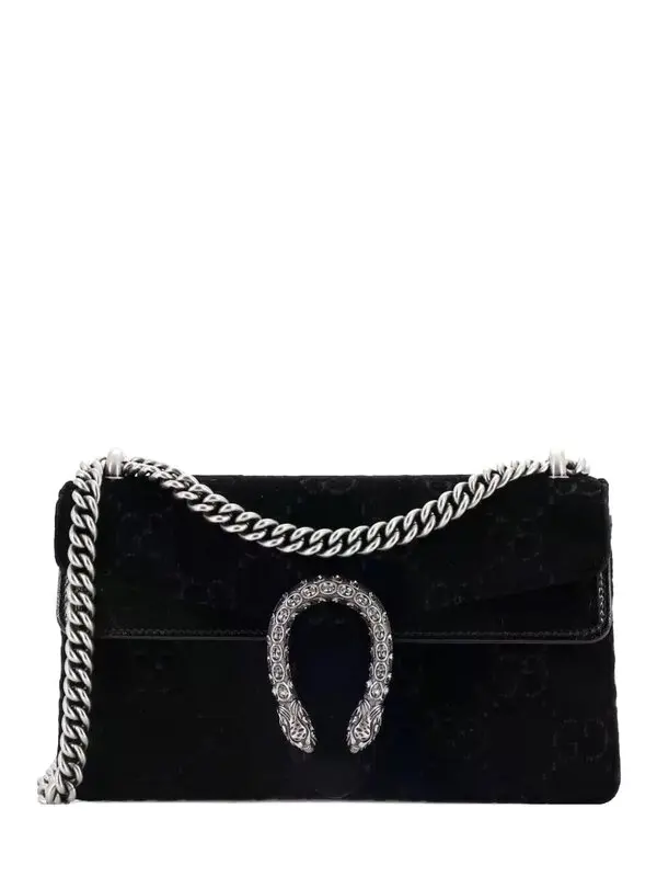 Gucci Dionysus Gg Velvet Small Crossbody Bag - Black