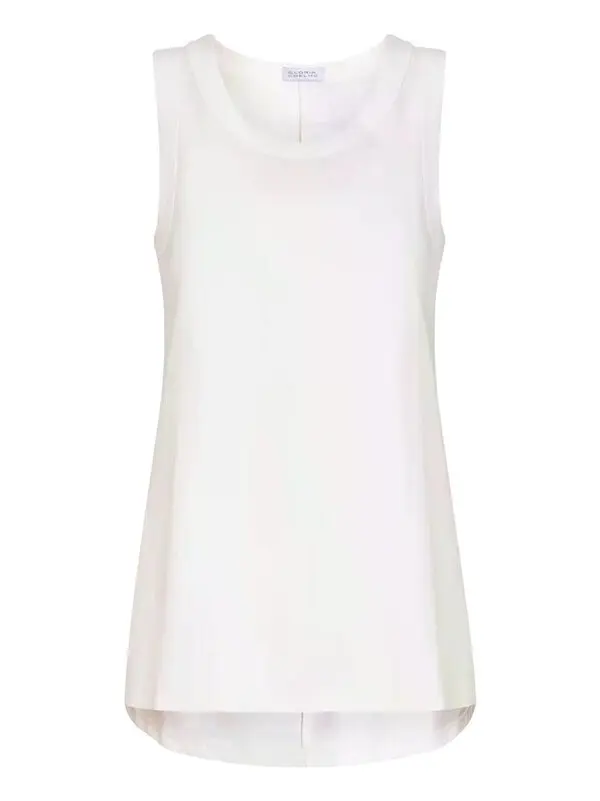 GLORIA COELHO Round-neck Sleeveless Blouse - White