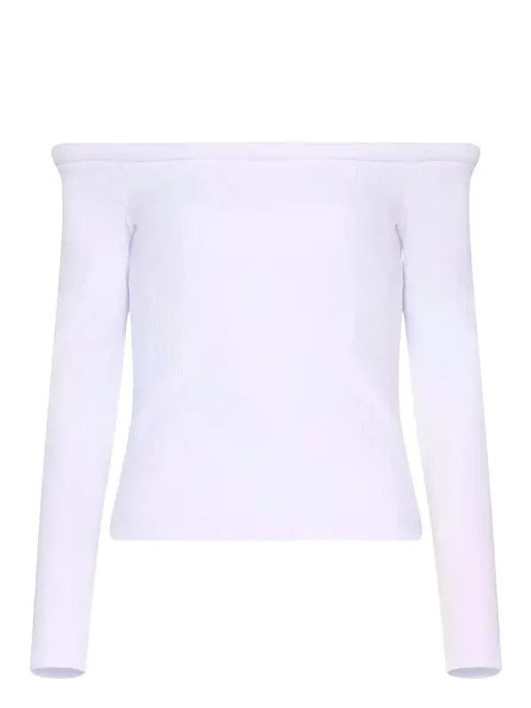 GLORIA COELHO Off-shoulder Long-sleeve Top - White