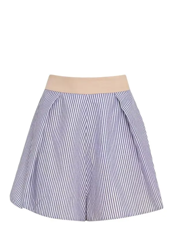 GLORIA COELHO Striped Isabella Fiorentino Shorts - Blue