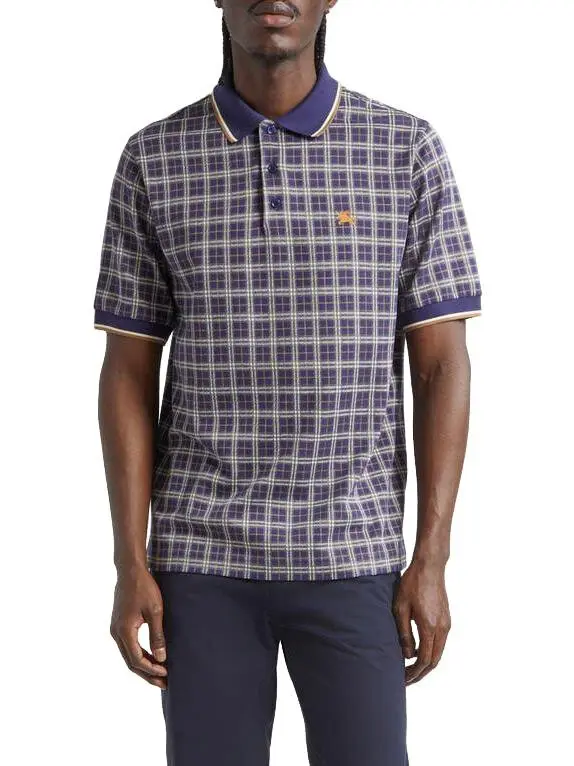 Burberry Pelham Tipped Check Polo - Pilot Blue Check