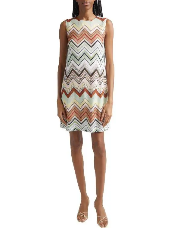 Missoni Zigzag Knit Minidress - Blue Orange Green Tones