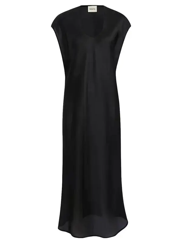 Khaite Midi Dress With Scoop Neck - Black
