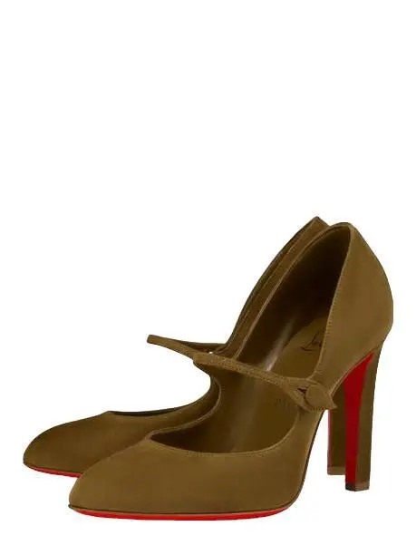 CHRISTIAN LOUBOUTIN Fannylove Mary Jane Pumps - Z092 Bronzo/lin Brozno