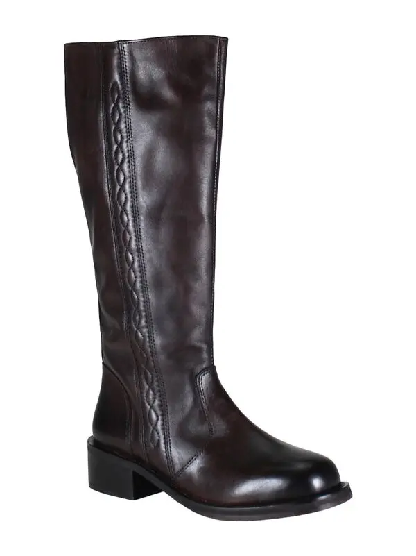 DIBA TRUE Leather Tall Riding Boot - Chocolate