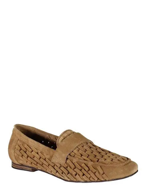 DIBA TRUE Age Less Woven Suede Loafer - Whiskey