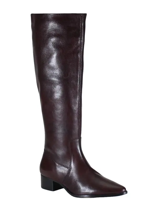 DIBA TRUE Dig Ital Leather Knee High Boots By - Deep Cherry