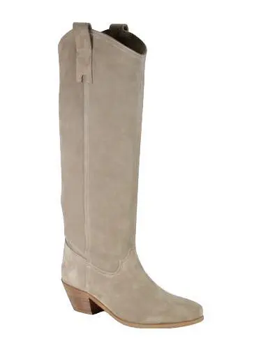 DIBA TRUE Suede Knee High Cowboy Boot - Taupe