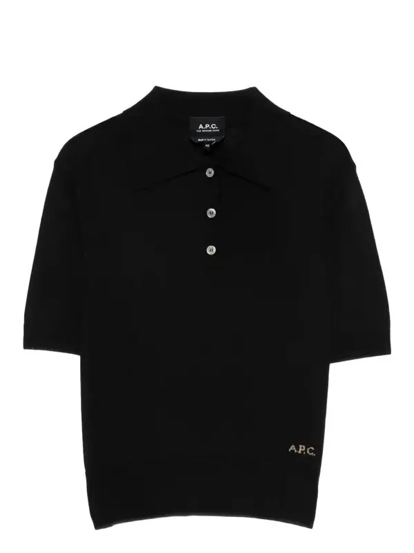 A.p.c. Logo Detail Polo Top - Black
