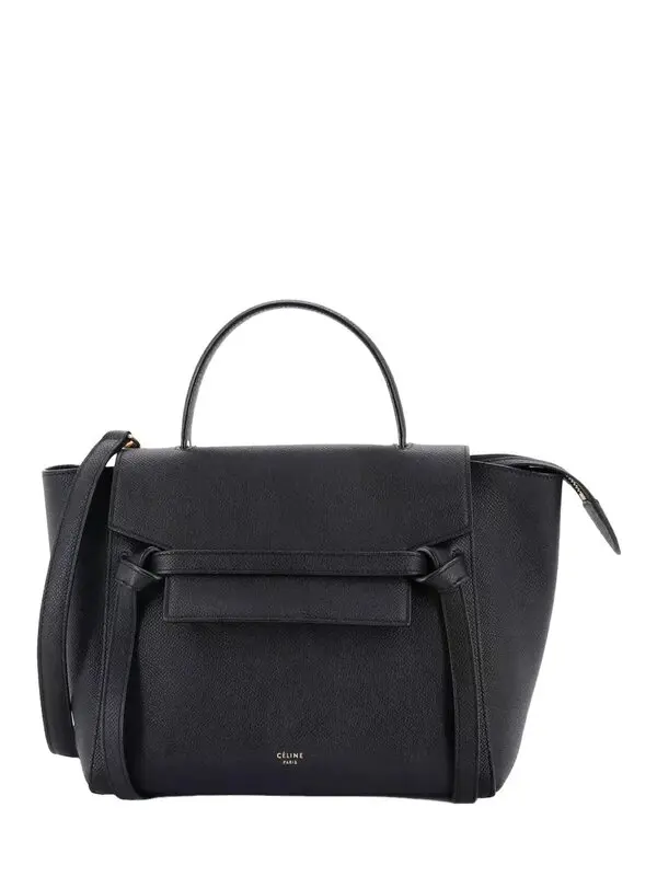 Celine Belt Bag Textured Leather Micro Satchel - Black
