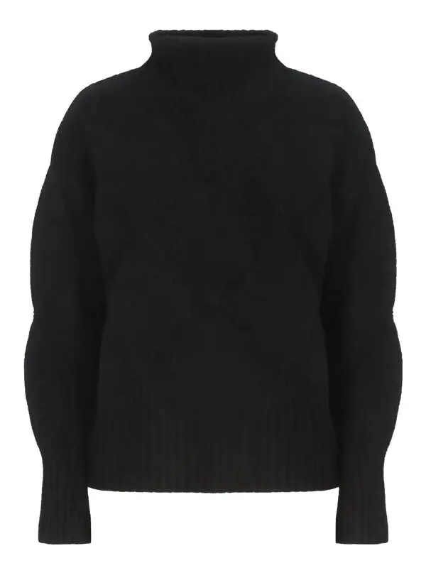 KANGRA Quilted Roll-neck Sweater - Black