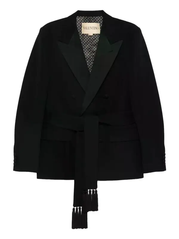Valentino Garavani Double-breasted Tassel Blazer - Black