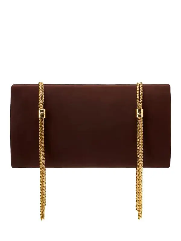 Elisabetta Franchi Logo Chain Shoulder Bag - Brown