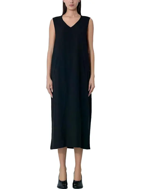 LIMI FEU V-neck Knitted Midi Dress - Black
