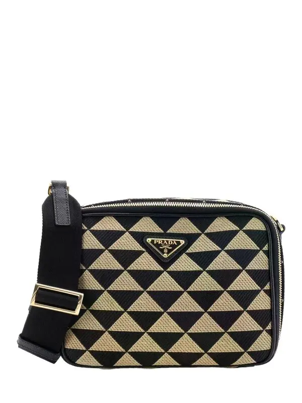 Prada Symbole Zip Around Shoulder Bag Jacquard Crossbody Bag - Multicolour