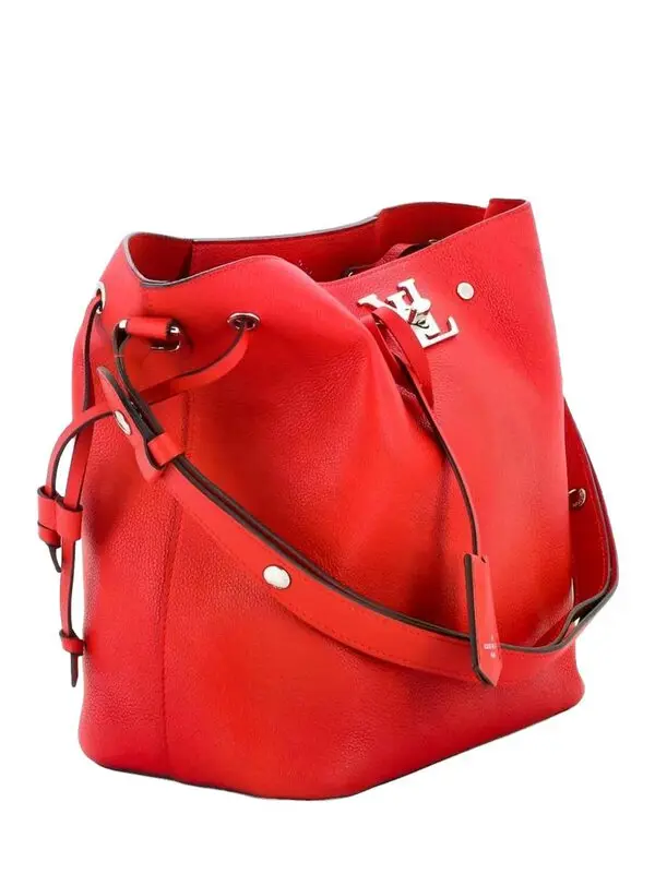 LOUIS VUITTON Lockme Leather Bucket Bag - Red