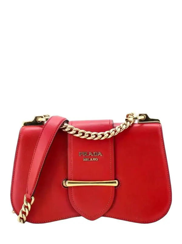 Prada Sidonie Chain Shoulder Bag City Calf Medium - Red