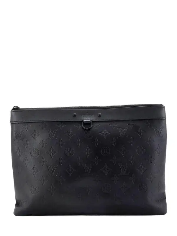 LOUIS VUITTON Discovery Pochette Monogram Shadow Leather Gm Pouch - Black