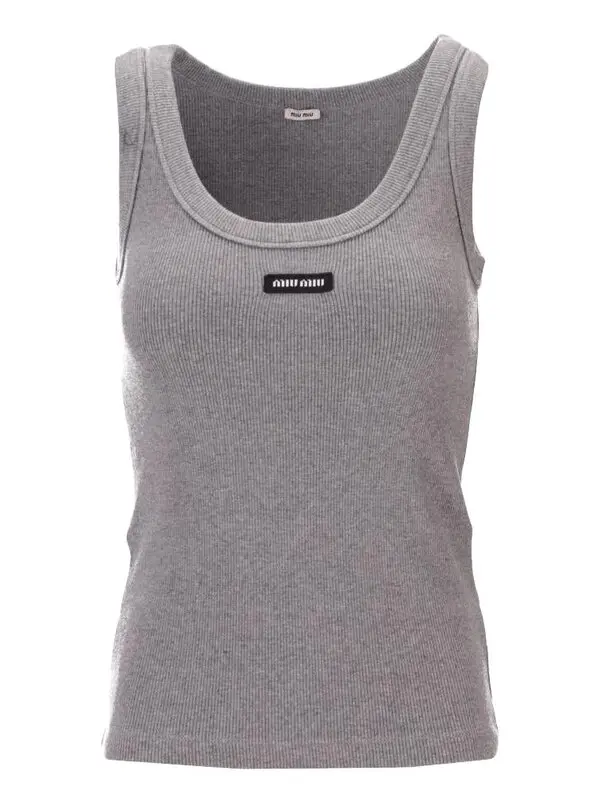 Miu Miu Jersey Costina Top - Grey
